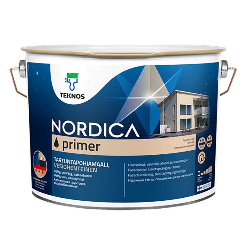 TEKNOS NORDICA PRIMER wässrige, deckende und isolierende Alkyd-Grundierung, weiß 1 l ...