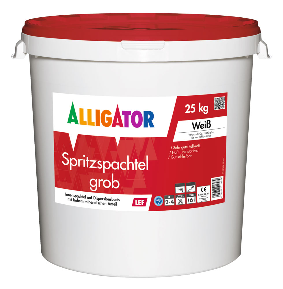 Alligator Spritzspachtel grob LEF weiß 25 kg | FARBENEXPERTE24
